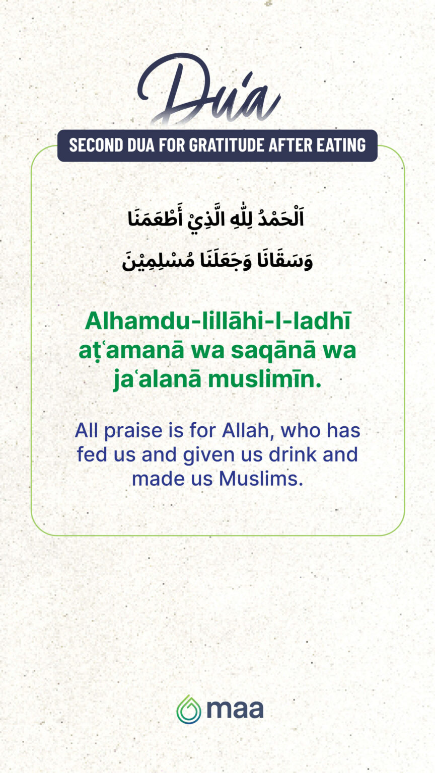 Dua After Eating » MAA International
