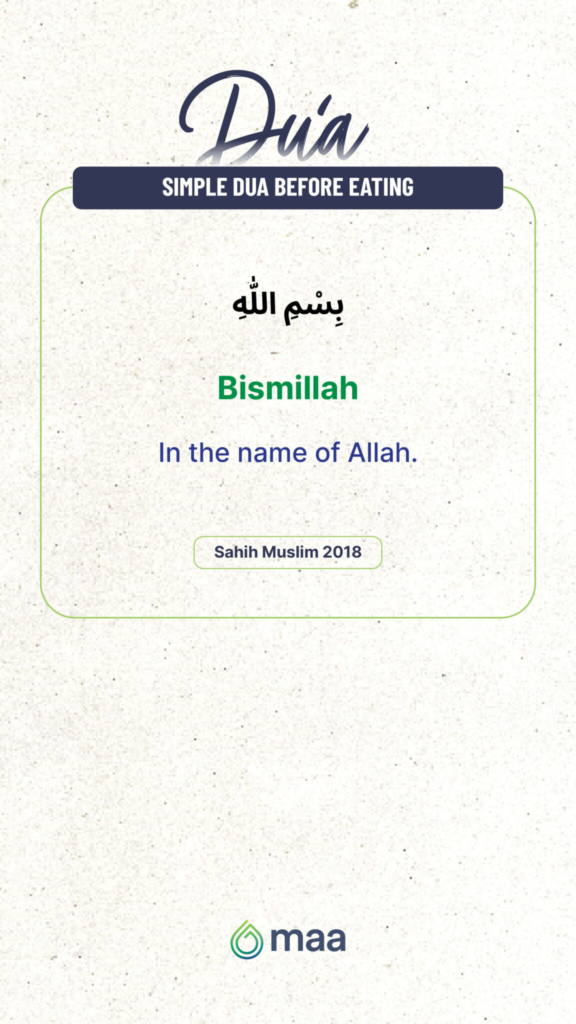 Dua After Eating » MAA International